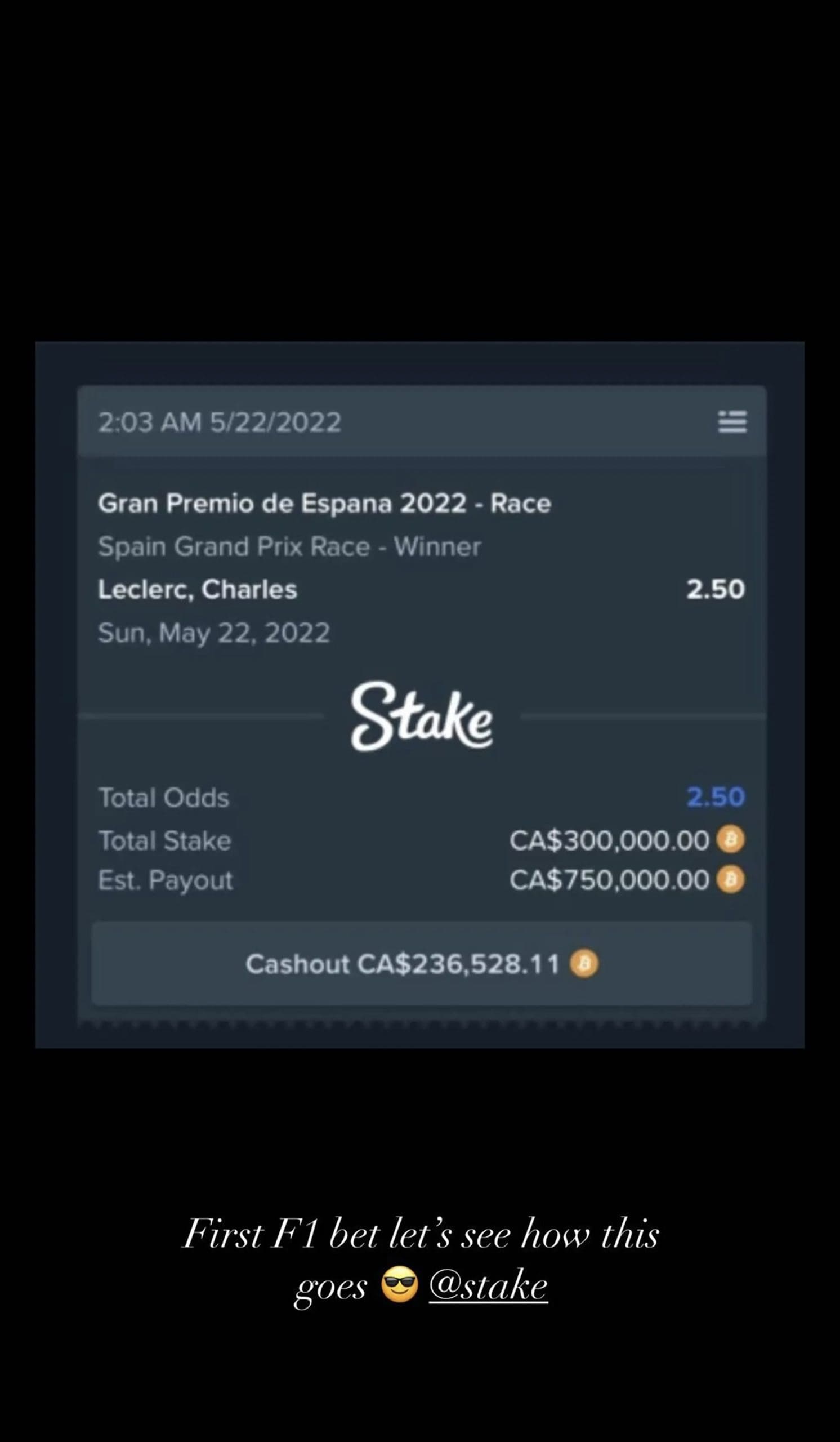 Drake Loses More Than $230K on Formula 1 Spanish Grand Prix Bet [Photo ...